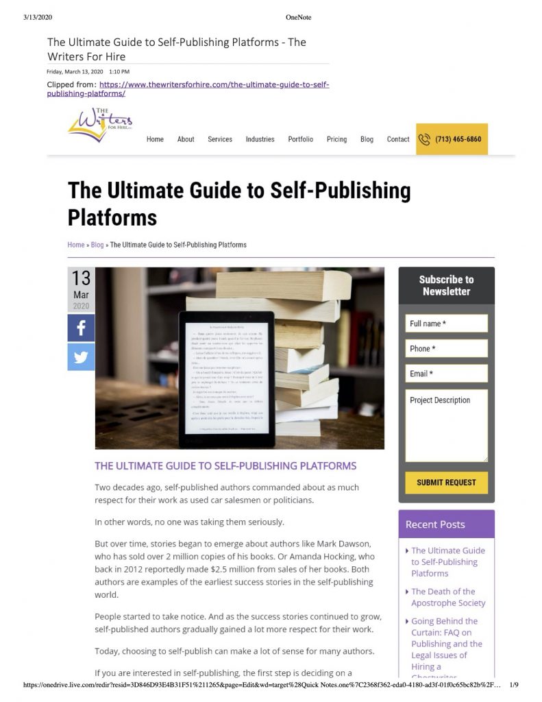 The Ultimate Guide to Self-Publishing Platforms - CKimWrite